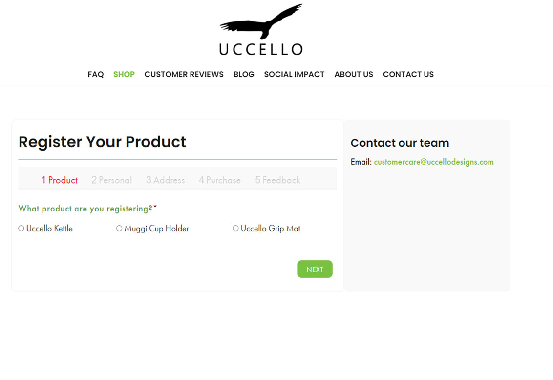 Register Your Product - Uccello Designs Daily Living Aids